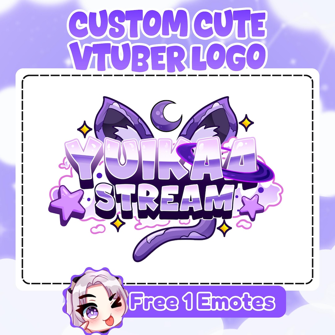 Custom Chibi Cute Animated Vtuber Logo for Your Vtuber, Animated Logo ...