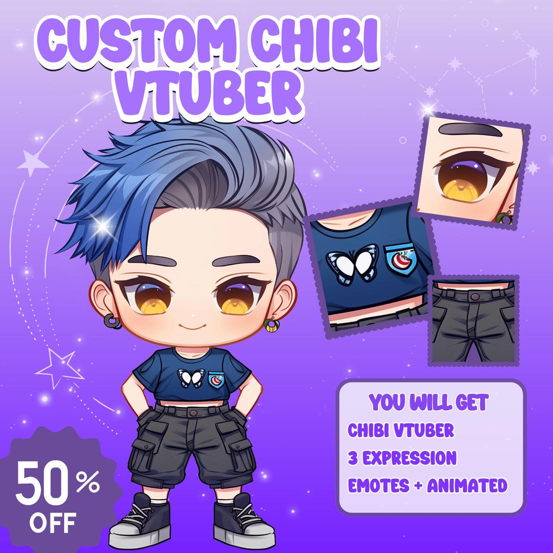 Custom Chibi Vtuber, Custom Vtuber Model for Commercial Use, Chibi ...