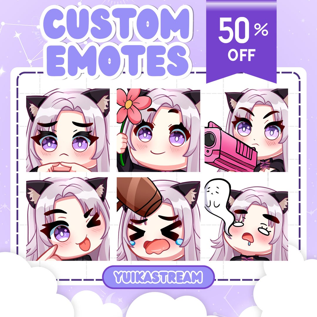 Custom Twitch Emotes, Animated Emotes, Vtuber Emotes, Chibi Emote for ...