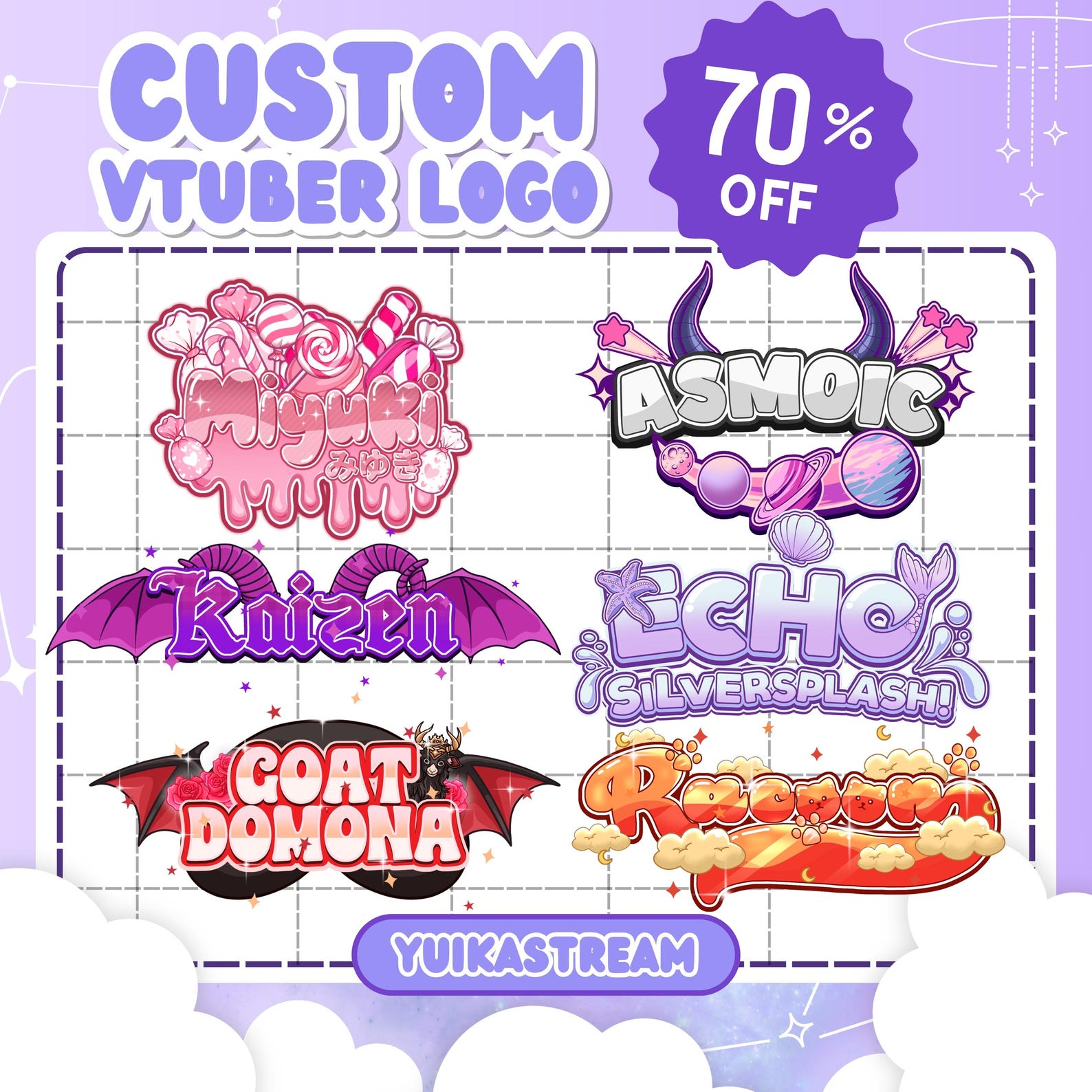 Custom Chibi Cute Animated Vtuber Logo for Your Vtuber, Animated Logo ...