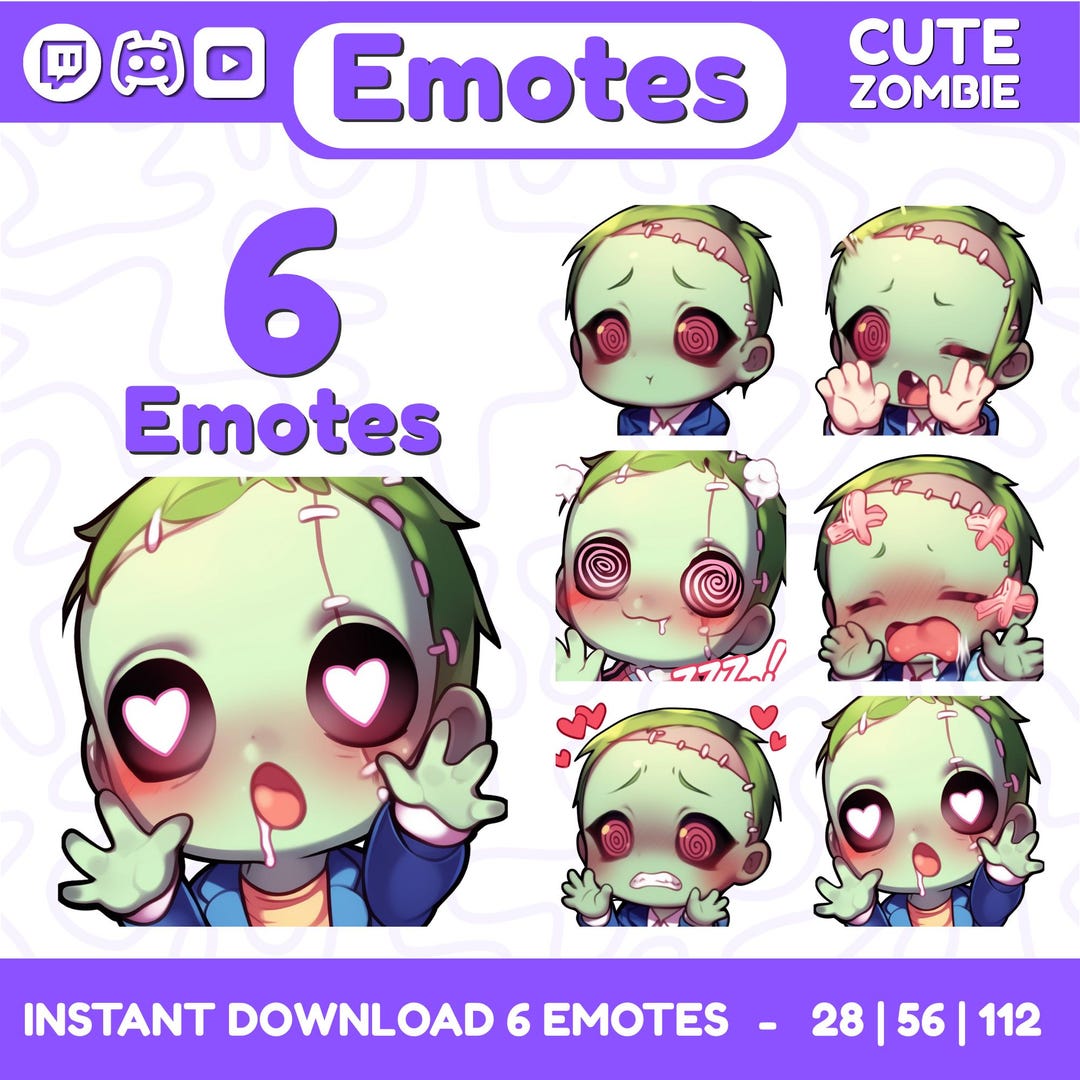 Ready to Use File : Cute Zombie Emotes Package | Get Free Hight ...