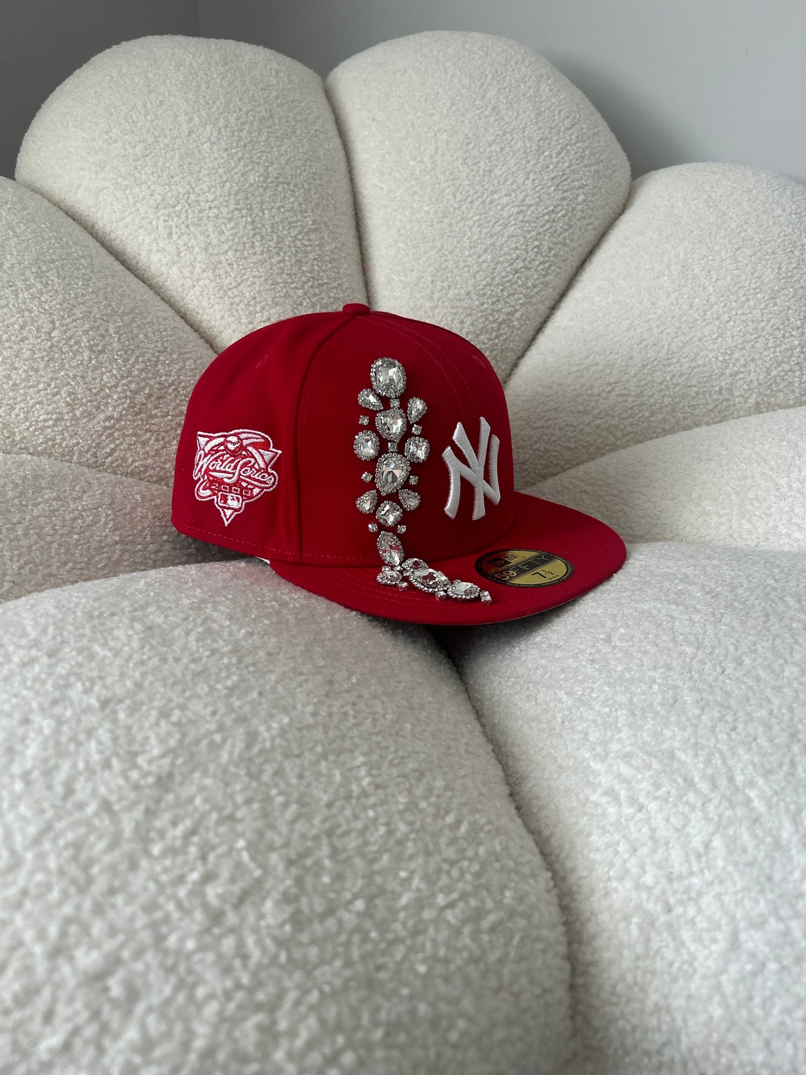 Bedazzled Rhinestone NY Fitted Cap - Etsy