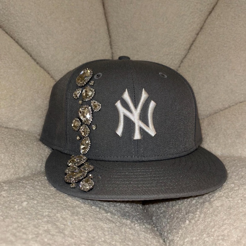 Bedazzled Rhinestone NY Fitted Cap - Etsy