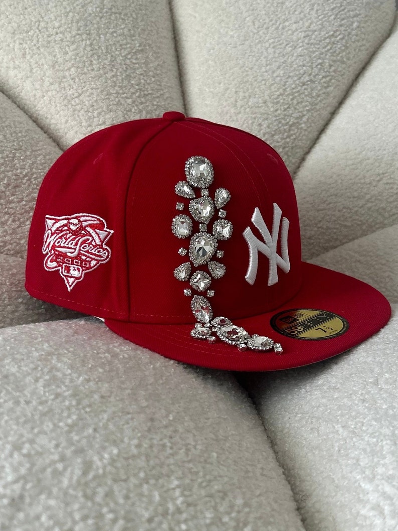 Bedazzled Rhinestone NY Fitted Cap - Etsy