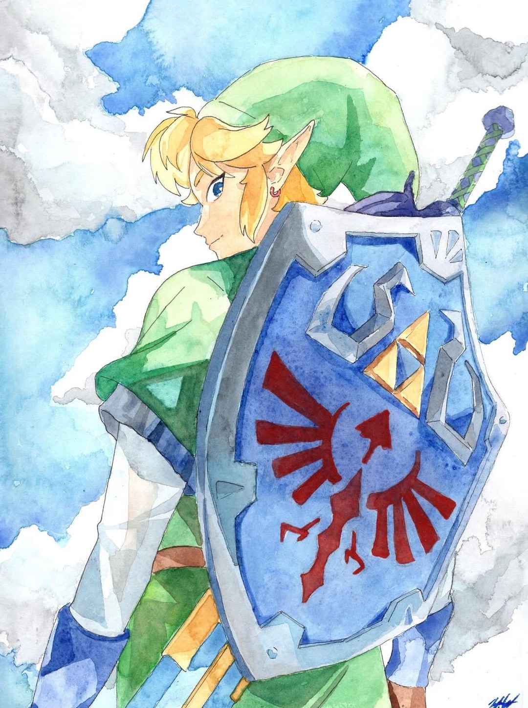 Link Watercolor Print, Legend of Zelda Art (8.5x11) - Etsy