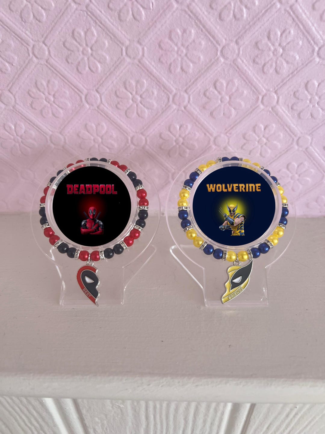 Deadpool and Wolverine Matching Charm Bracelet - Etsy UK