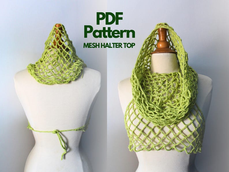 Mesh Halter Top Crochet Pattern PDF | Summer Crop Top | Beach Festival ...