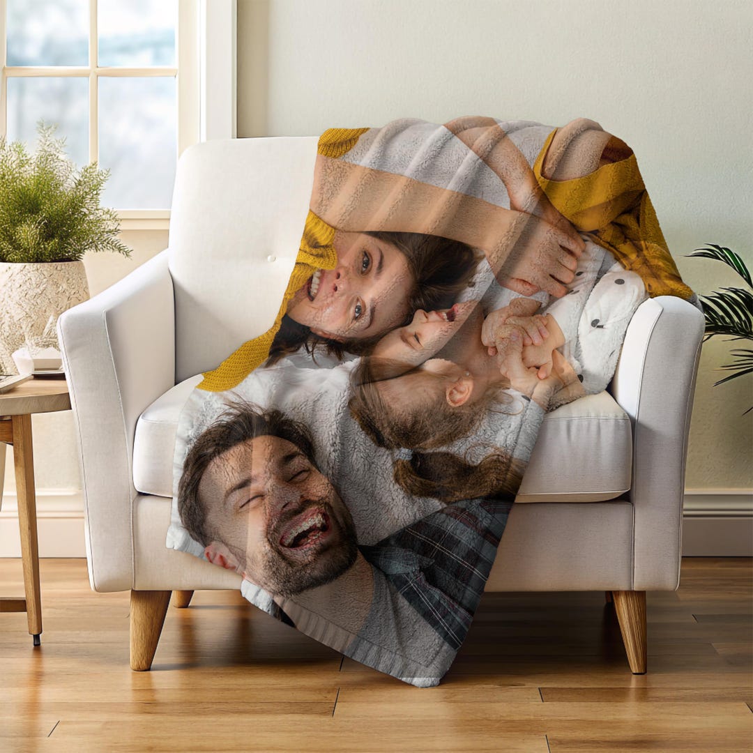 Custom Photo Fleece Blanket – Personalized Family Keepsake - Etsy