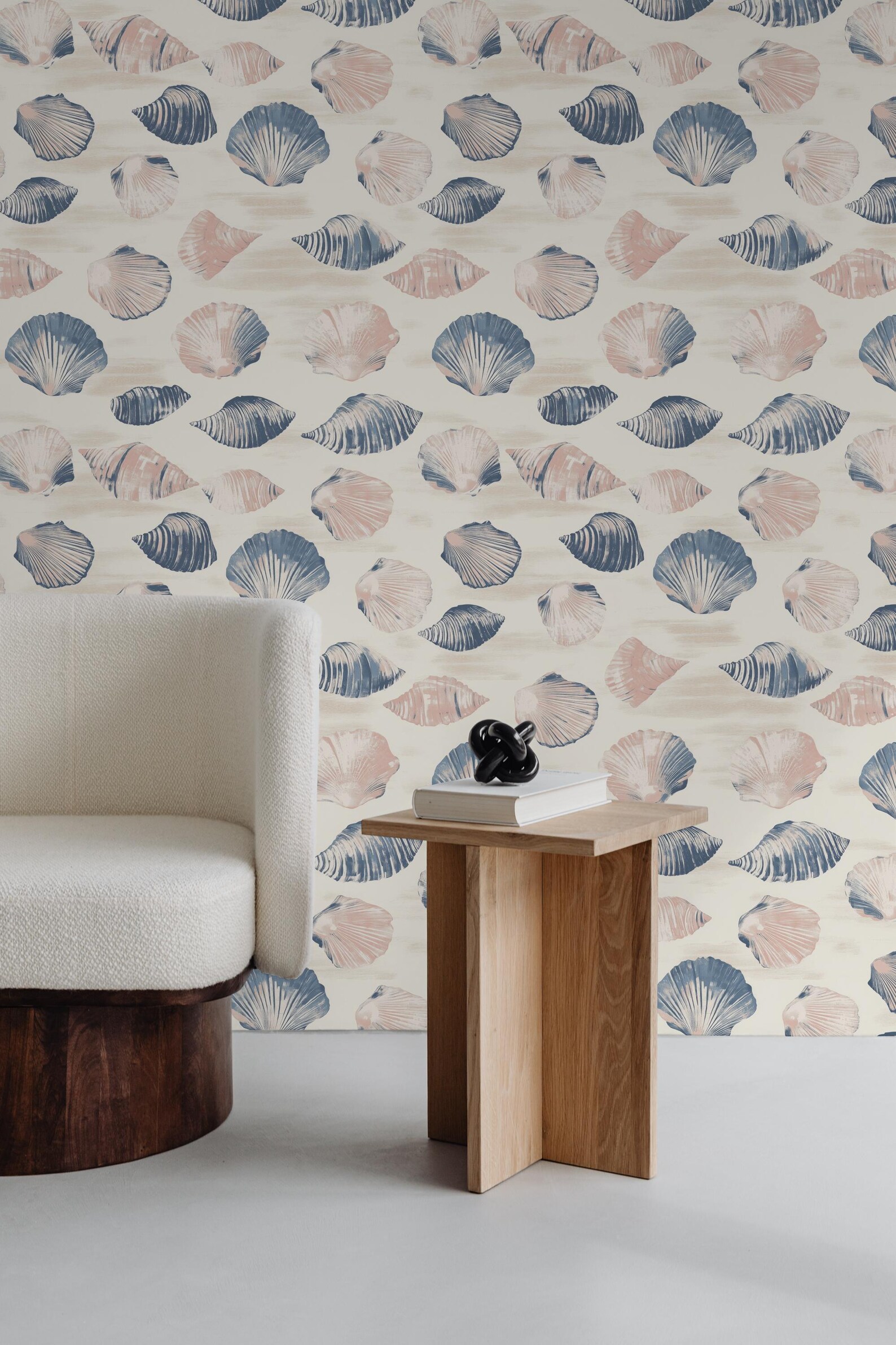 Coastal Seashell Wallpaper - Soft Beach Tones Peel and Stick Wall Décor ...