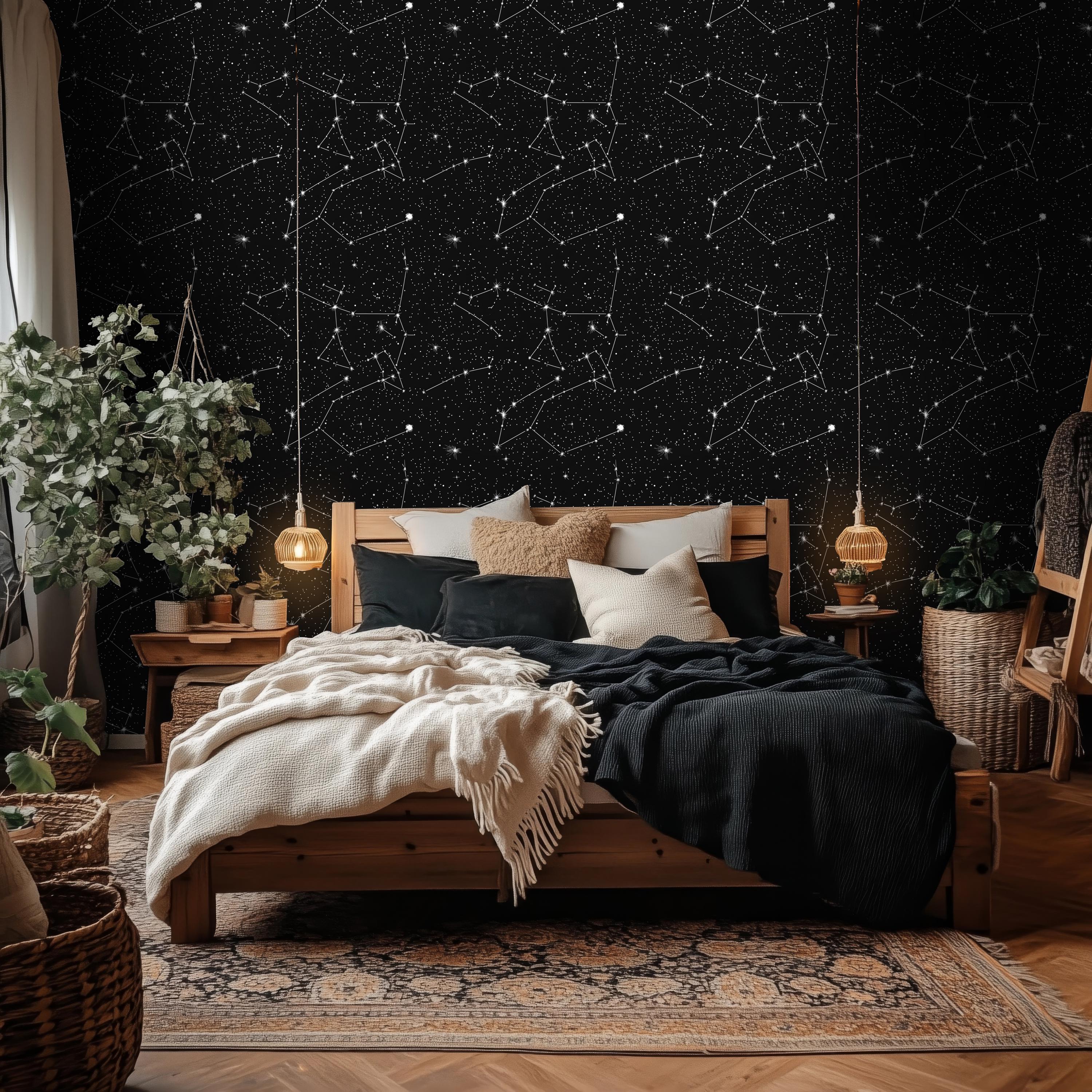 Constellation Map Wallpaper | Removable Star Chart Wall Art for Offices ...