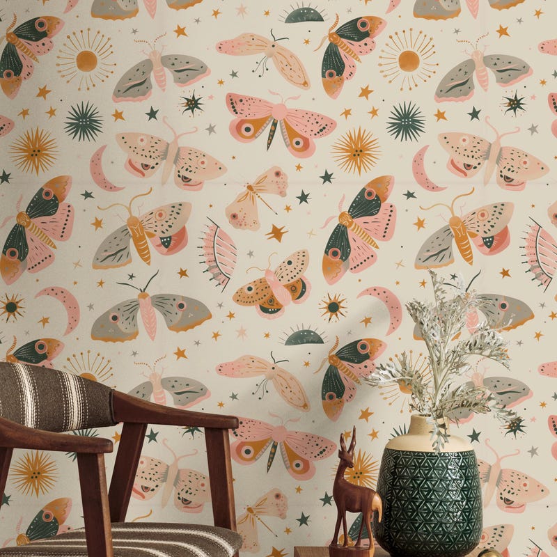 Moth Wallpaper - Etsy