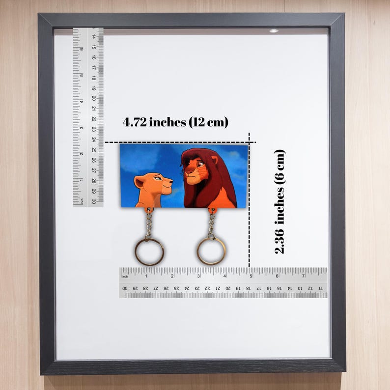 Lion King Nala and Simba Themed Wooden Keychain Holder, Handmade Disney ...