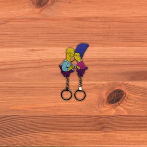 Simpsons Keychain Holder, Homer and Marge Dancing, Handmade Wooden Wall ...