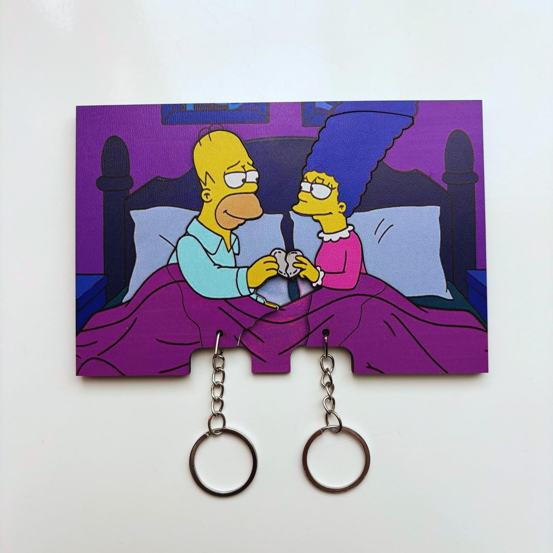 Simpsons Key Holder, Homer and Marge, Handmade Wooden Wall Decor - Etsy