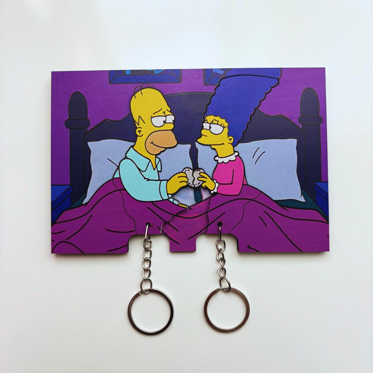 Simpsons Key Holder, Homer and Marge, Handmade Wooden Wall Decor - Etsy