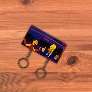 Simpsons Key Holder, Homer and Marge Dancing, Handmade Keychain, Wooden ...