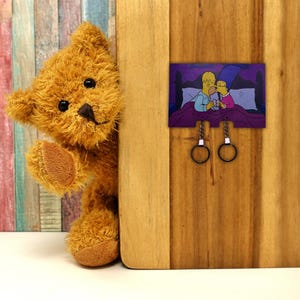 Simpsons Keychain Holder, Homer and Marge Dancing, Handmade Wooden Wall ...