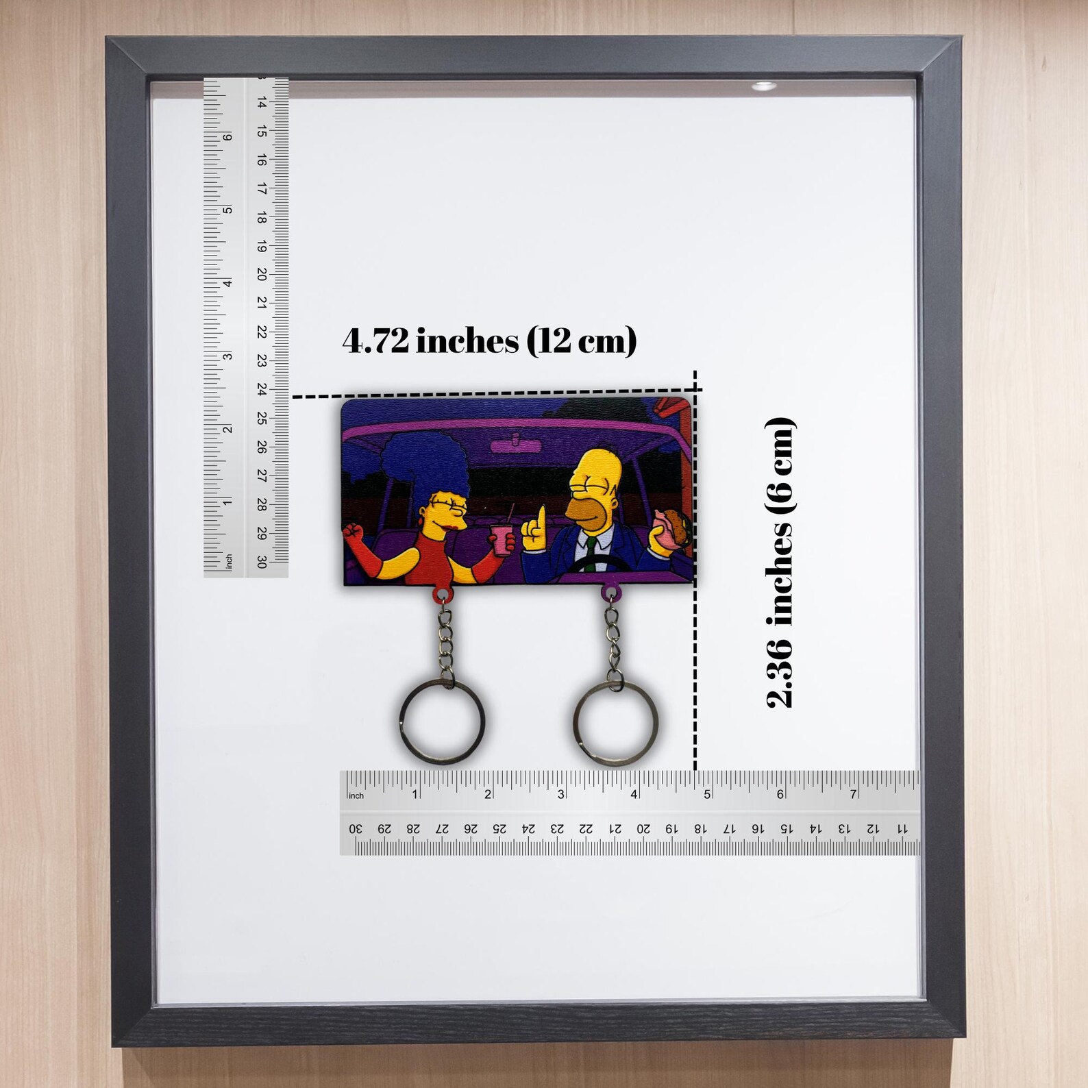 Simpsons Key Holder, Homer and Marge Dancing, Handmade Keychain, Wooden ...