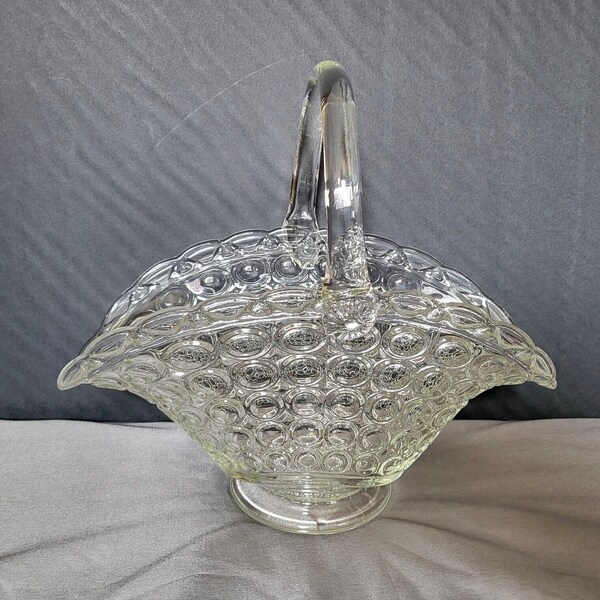Vintage Glass Basket - Etsy