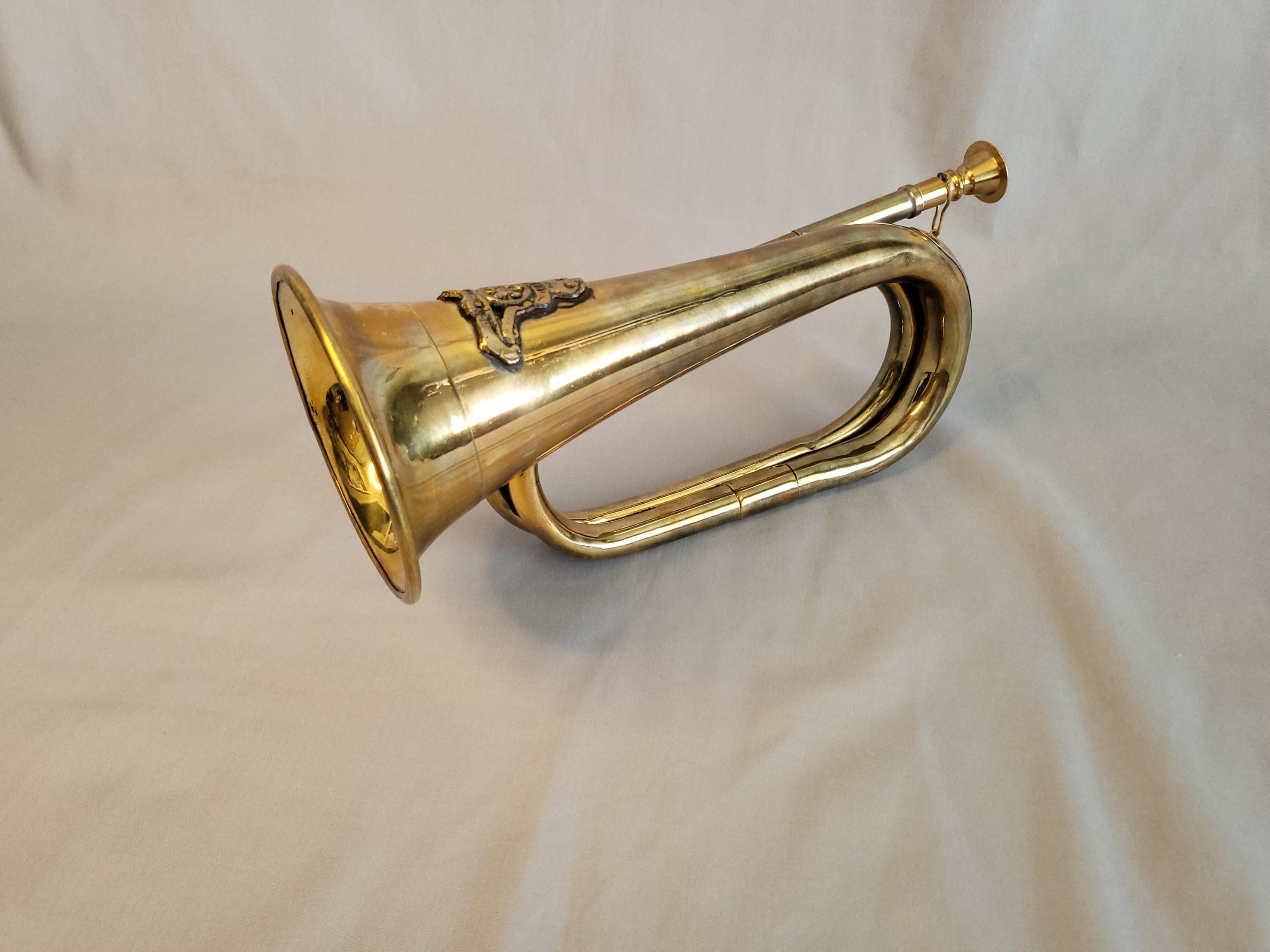 Vintage Decorative Brass Bugle Rep | WW2 British Royal Artillery ...