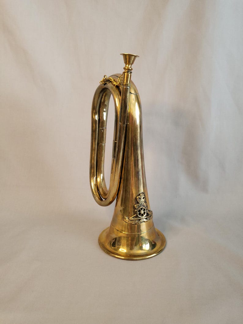 Vintage Decorative Brass Bugle Rep | WW2 British Royal Artillery ...