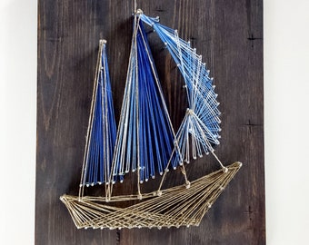 String Art Boat Nautical Home Decor - Etsy