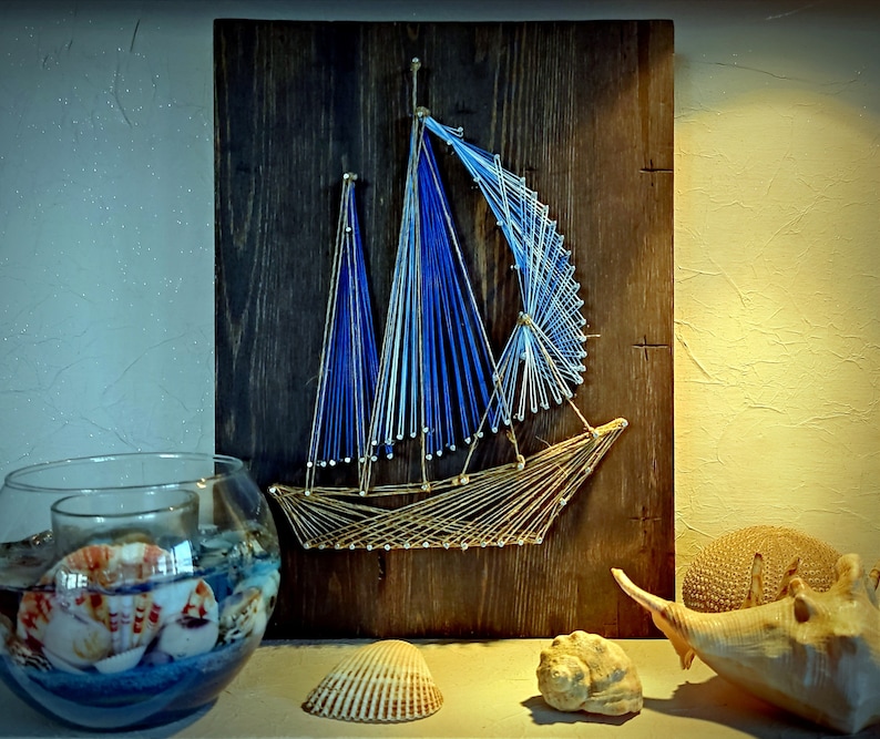 String Art Boat Nautical Home Decor - Etsy