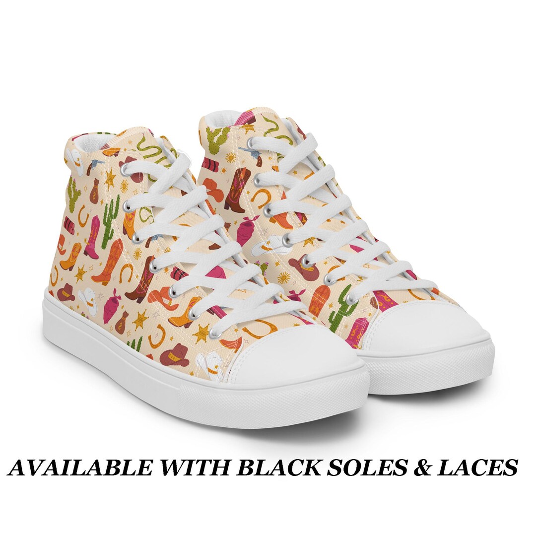 Cowgirl Fashion Western Wear High-top Country Shoes Athleisure Rodeo ...