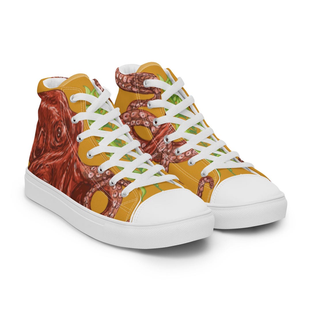 Mens High Top Octopus Shoes Mens High Top Canvas Shoes Menswear ...