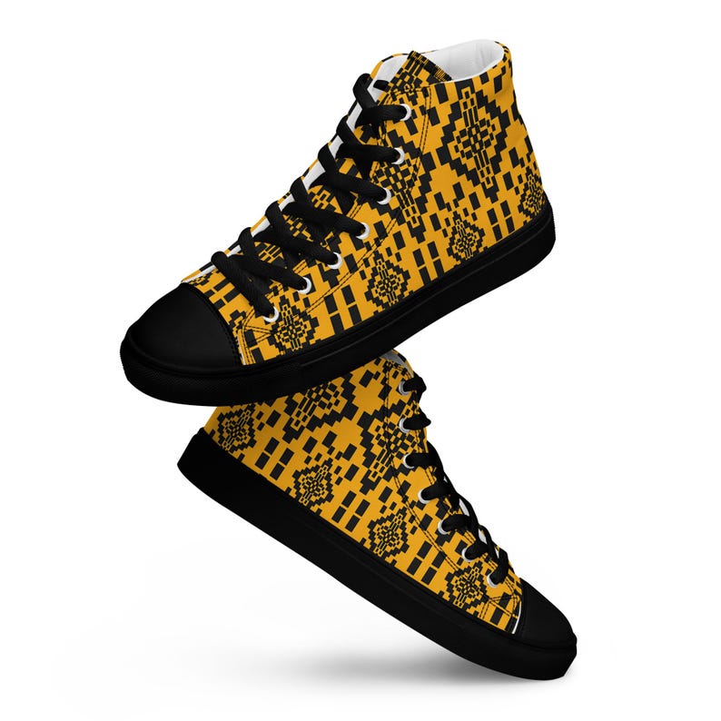 Kente Cloth Sneakers African Print High Top Mens Street Style Sneakers ...