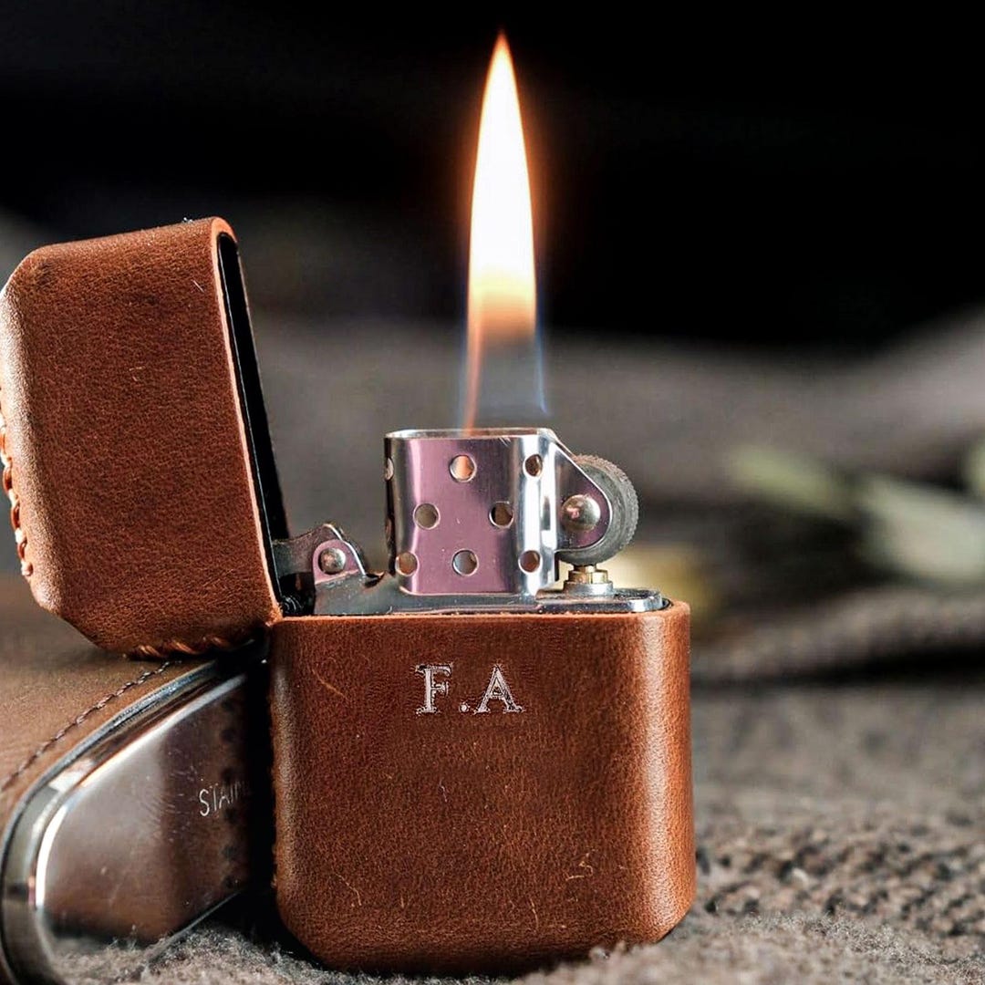 Custom Leather Vintage Flip Lighter - Personalized Cool Lighters ...