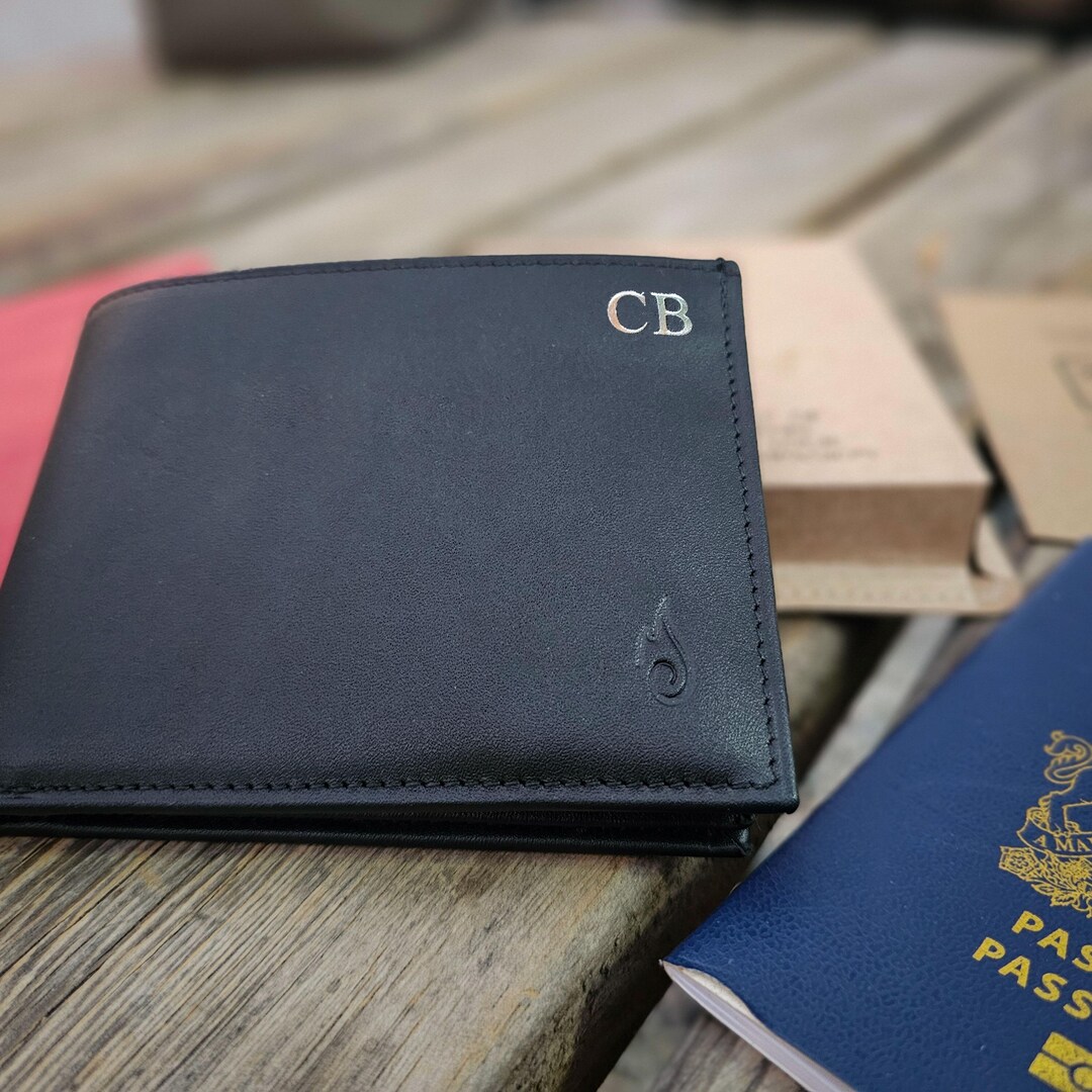Personalized Dual Flip Leather Wallets | Black & Brown | Rfid-blocking ...