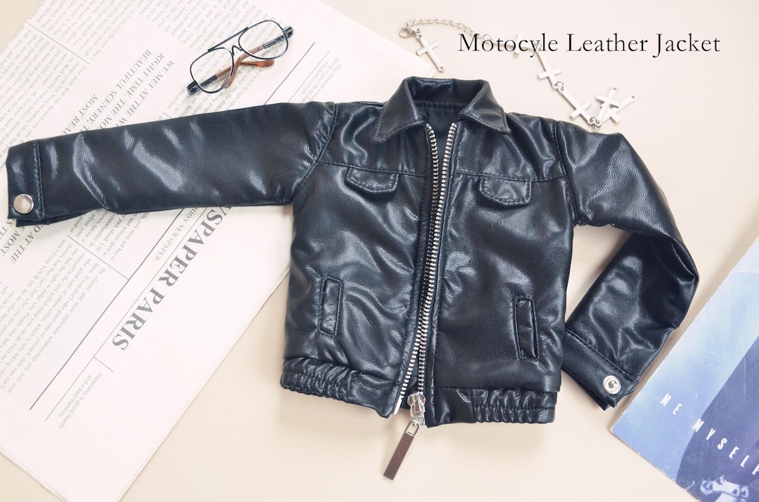 Custom Bjd Doll Vintage Motorcyle Leather Jacket Coat 1/4 MSD Minifee 1 ...