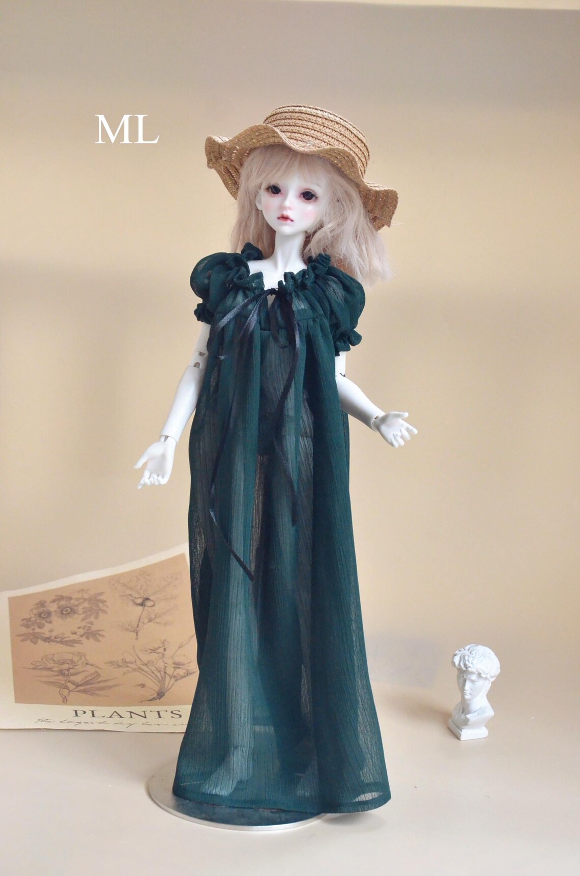 BJD Doll Dress: Chiffon Gown for 1/6, 1/4 MSD, 1/3 SD Dolls - Etsy