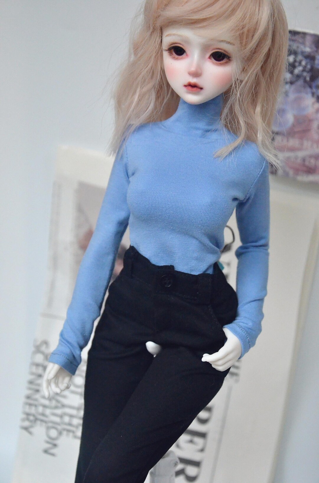 BJD Doll Shirt: Slim High Neck Top for 1/6, 1/4, 1/3 SD Dolls - Etsy