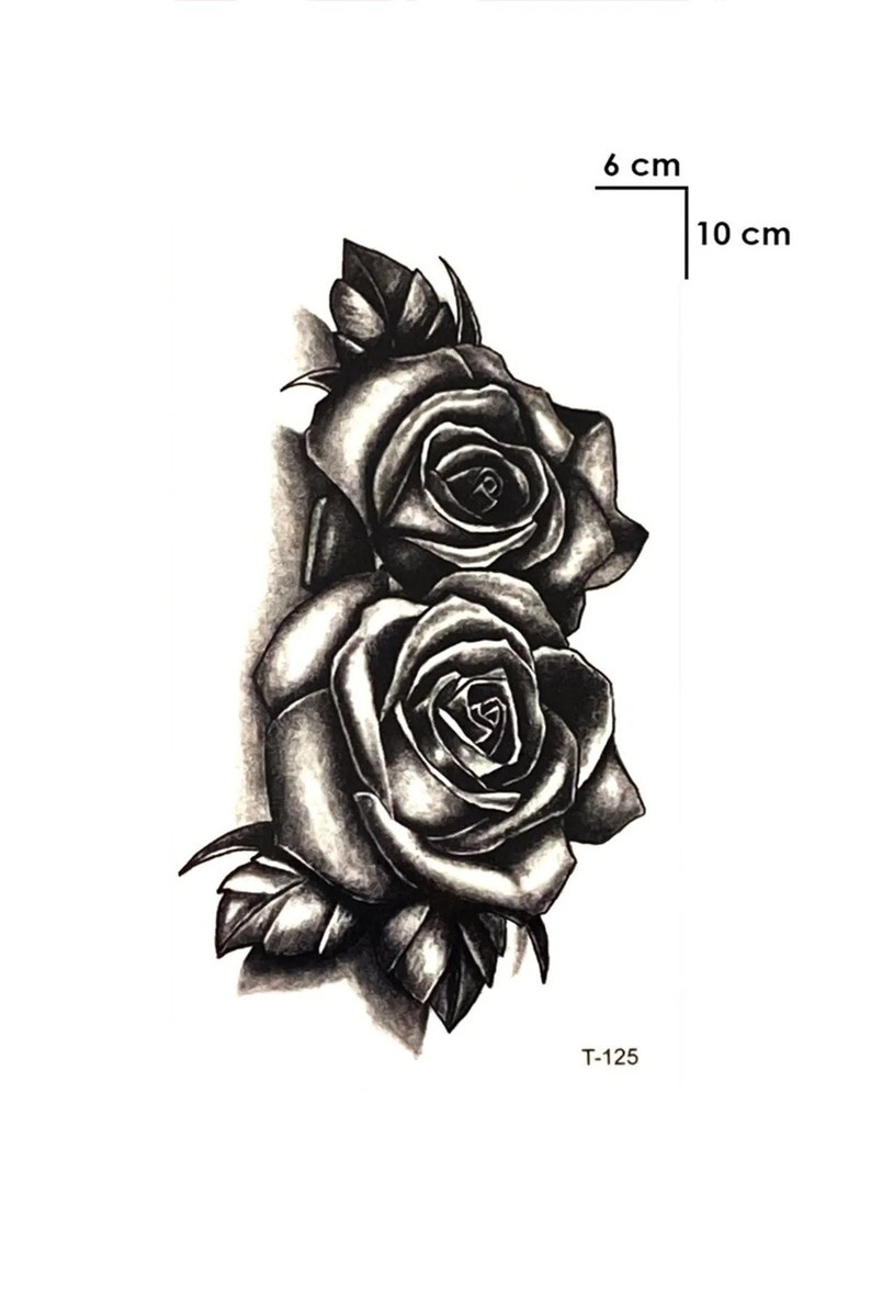 Rose Flower Temporary Tattoo - Etsy