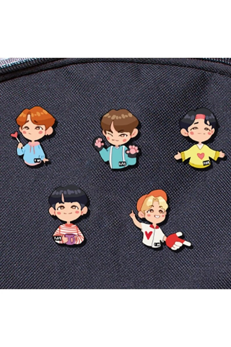Bts Stray Kids Set of 5 Wooden Mini Badges - Etsy