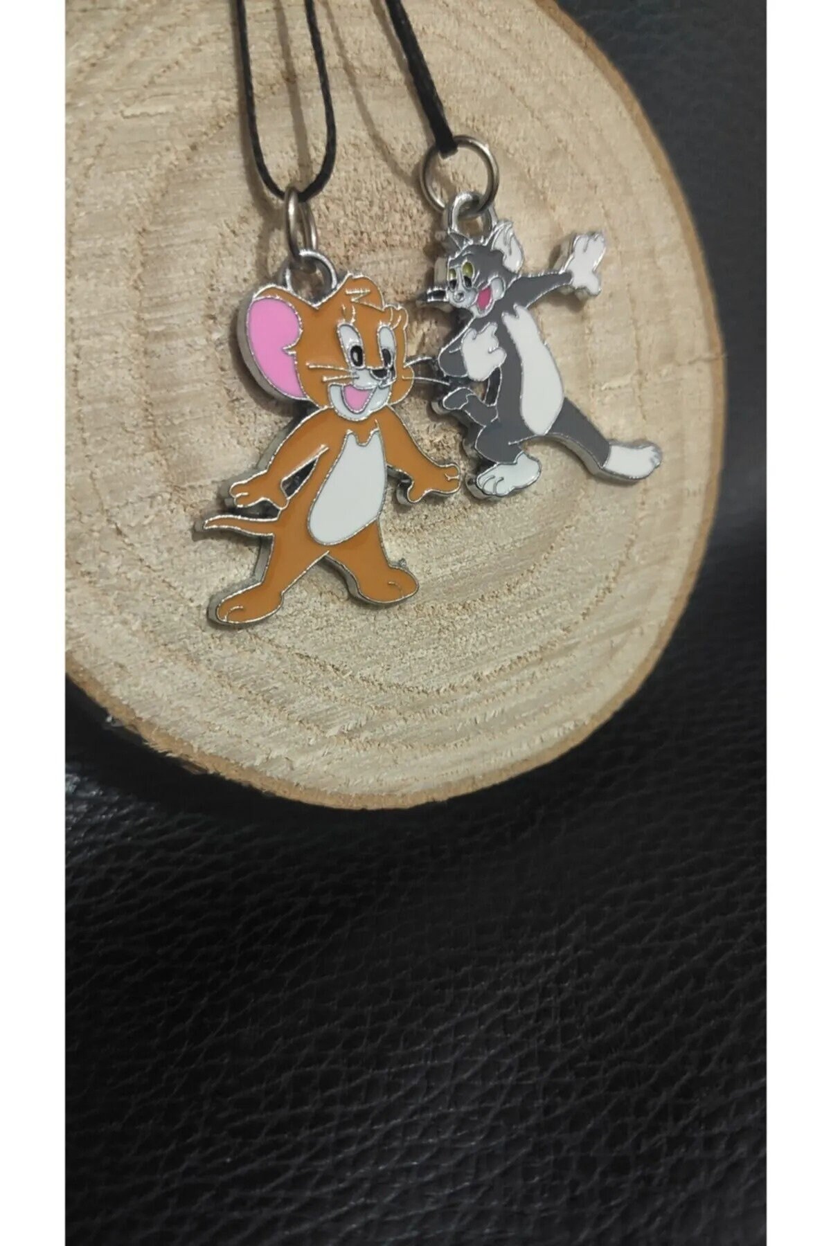 Tom and Jerry Couple Necklace Black String Dual Friendship / Lover ...