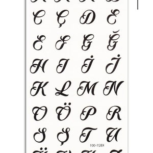 Letters Temporary Tattoo - Etsy