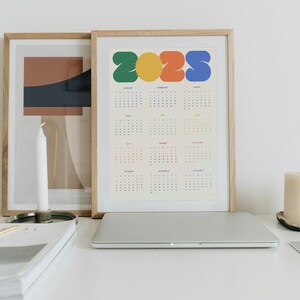 Cute and Colorful 2025 Digital Year Calendar (printable) - Etsy