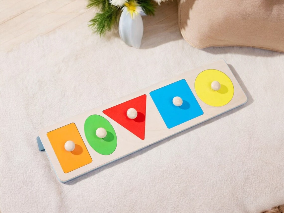 Kids Wooden Shape Sorting Toy Board - Colourful Montessori ...