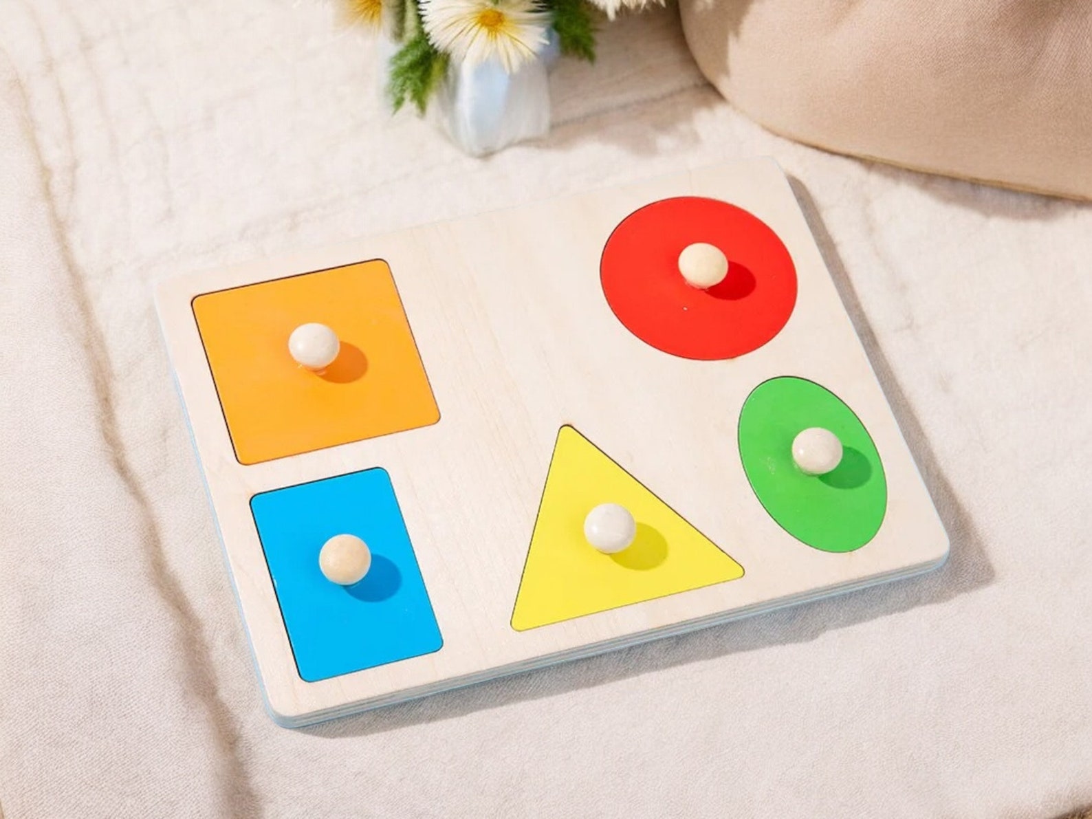 Kids Wooden Shape Sorting Toy Board - Colourful Montessori ...