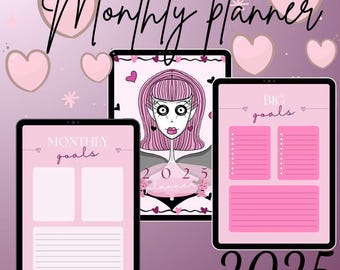 Pink 2025 Digital Calendar Planner,2025 Croquette Journal,hyperlinked ...