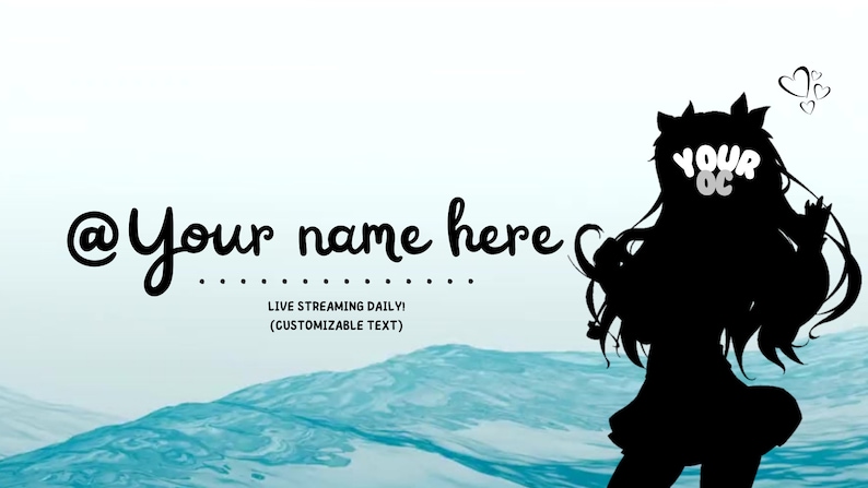 Custom Hearts or Waves Animated Vtuber Banner/intro Screen for Twitch ...