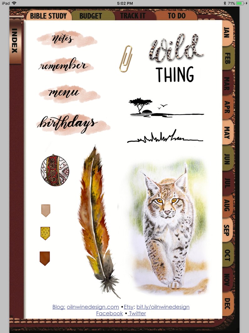Wild Thing Stickers & Clipart for the Wild Thing Digibujo Goodnotes ...