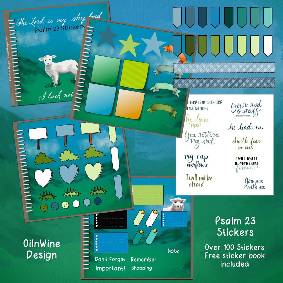 Psalm 23 Stickers for Goodnotes Planners and Digital Scrapbooks - Etsy