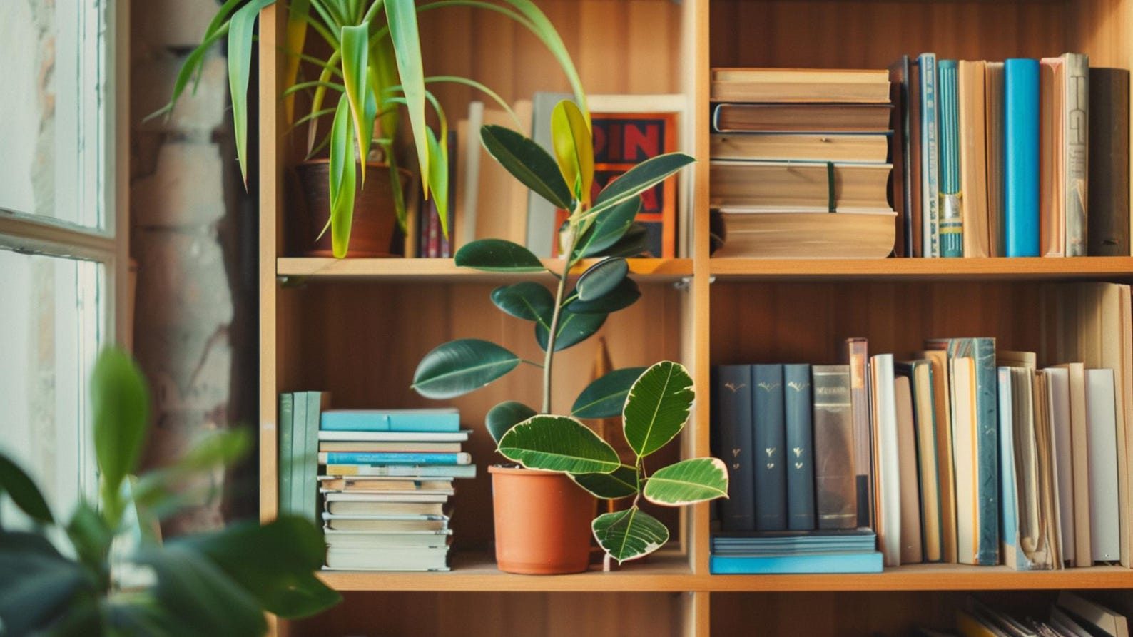 Zoom Background Home Office Shelves Plants Zoom Virtual Background for ...