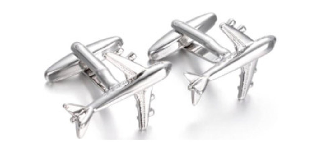 Silver Aeroplane Cufflinks / Commercial Airline Cufflinks / Aviation ...