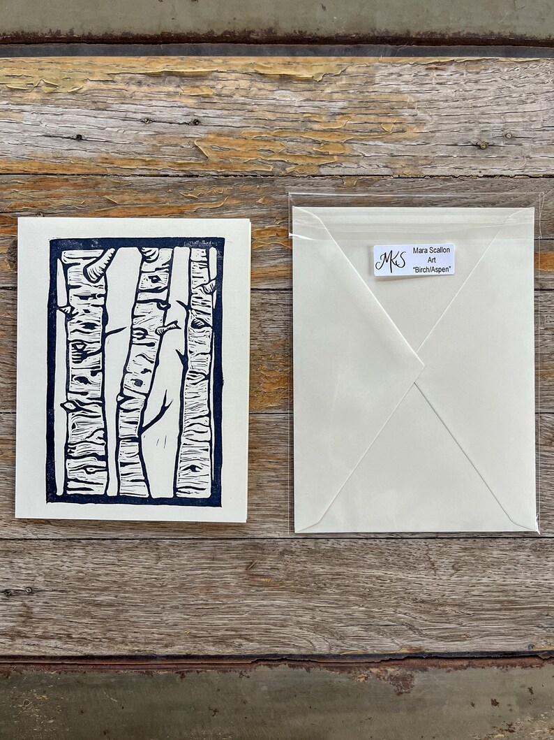 Birch/aspen Tree Greeting Card 5 Pack - Etsy