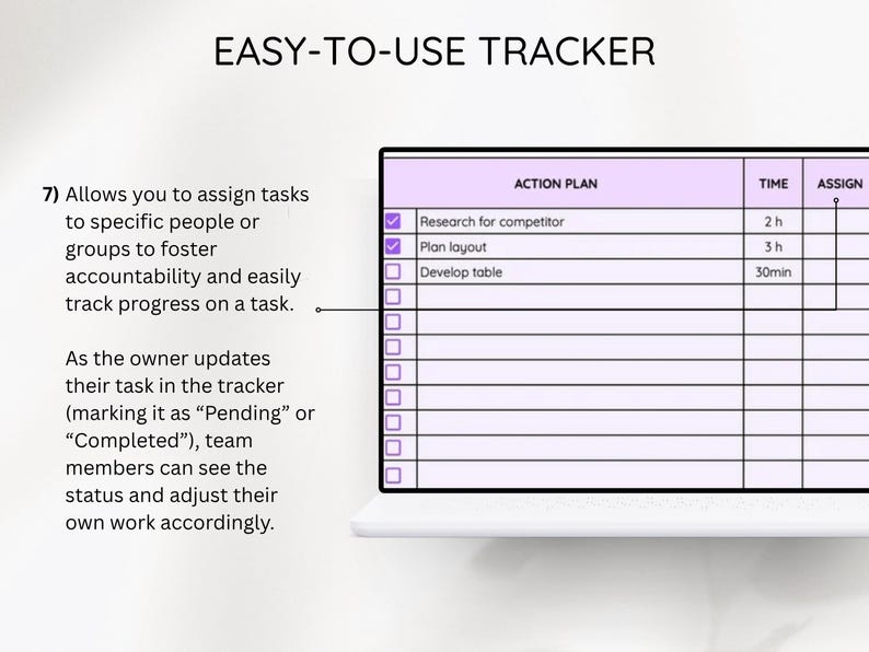 Task Tracker Spreadsheet • Task Manager Template • Editable Task List ...